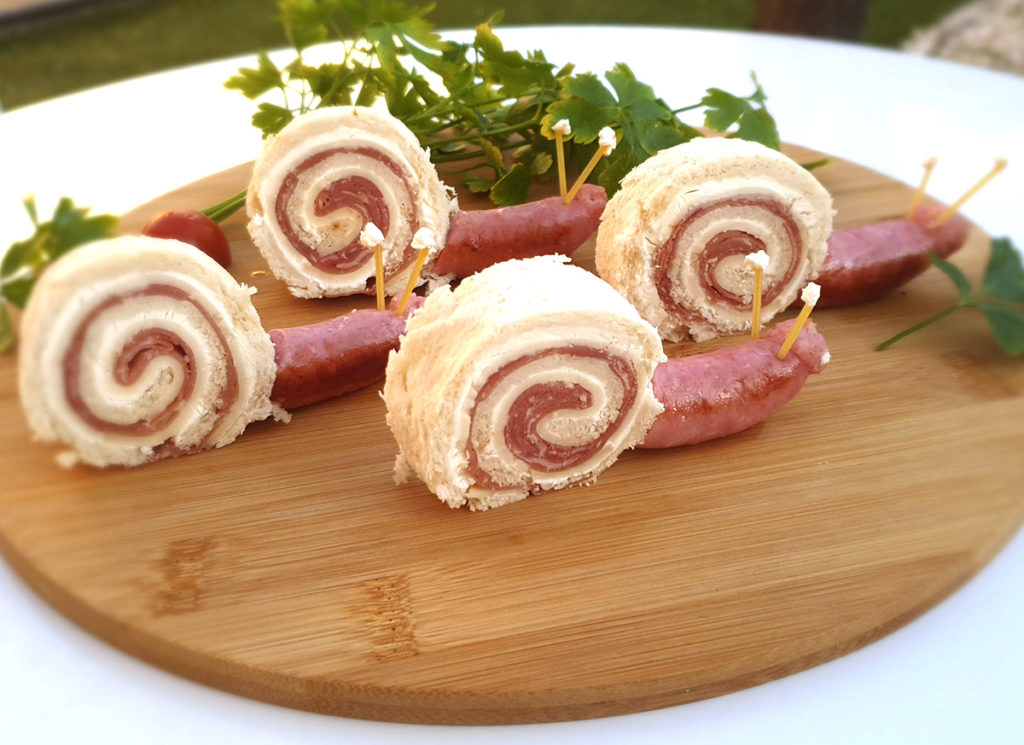 Recetas para la creatividad de los niños: Caracoles de jamón y queso