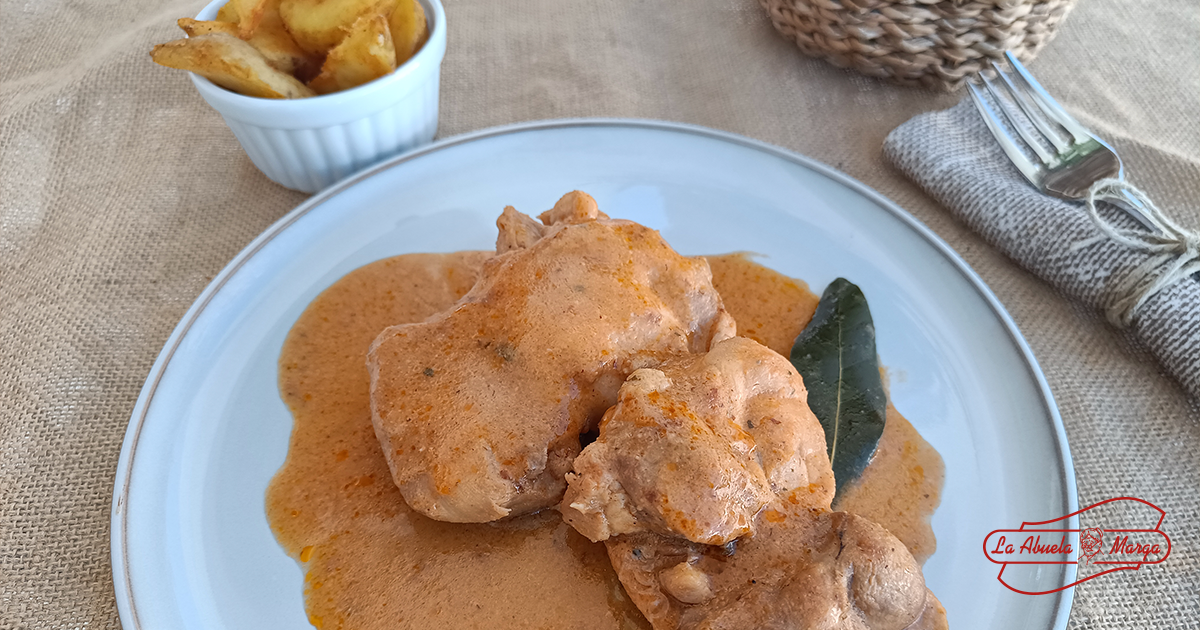 Receta de contramuslos de pollo en salsa de almendras - La Abuela Marga